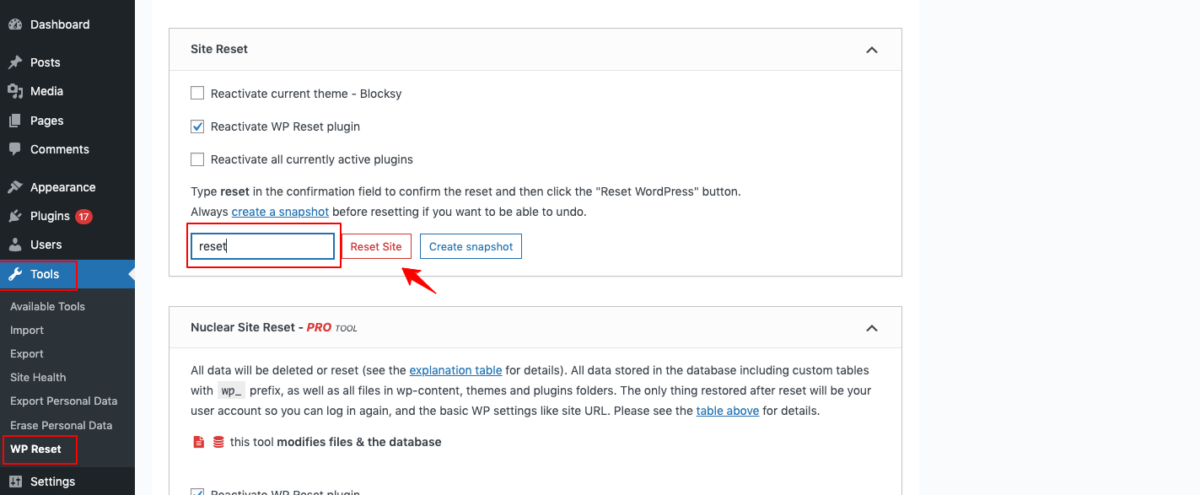 Cara Reset WordPress Ke Pengaturan Awal